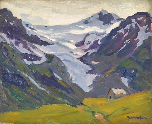 Bonhams : Paul Dougherty (1877-1947) On the Bernina, Swiss Alps 12 7/8 ...