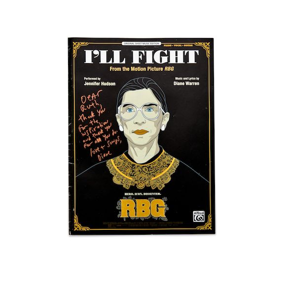 Bonhams : "I'LL FIGHT" SHEET MUSIC INSCRIBED TO RUTH BADER GINSBURG ...