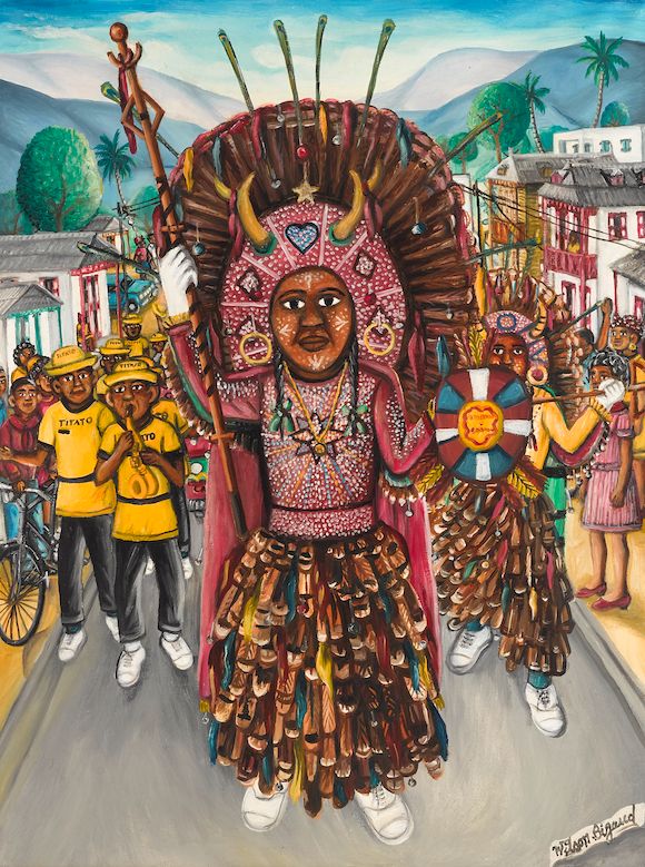 Bonhams : Wilson Bigaud (Haitian, 1931-2010) Three Works: Scènes de ...