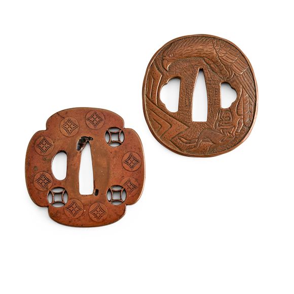 Bonhams : Two Copper tsuba Edo period (1615-1868), 18th century