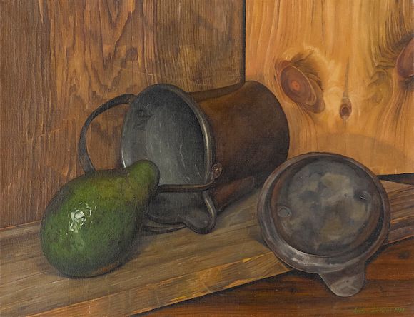 Bonhams : Luigi Lucioni (1900-1988) The Alligator Pear 13 1/4 x 17 1/4 ...