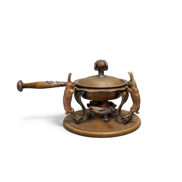 Bonhams : Joseph Heinrichs (Active 1898-1937) Rabbit Chafing Dish with ...