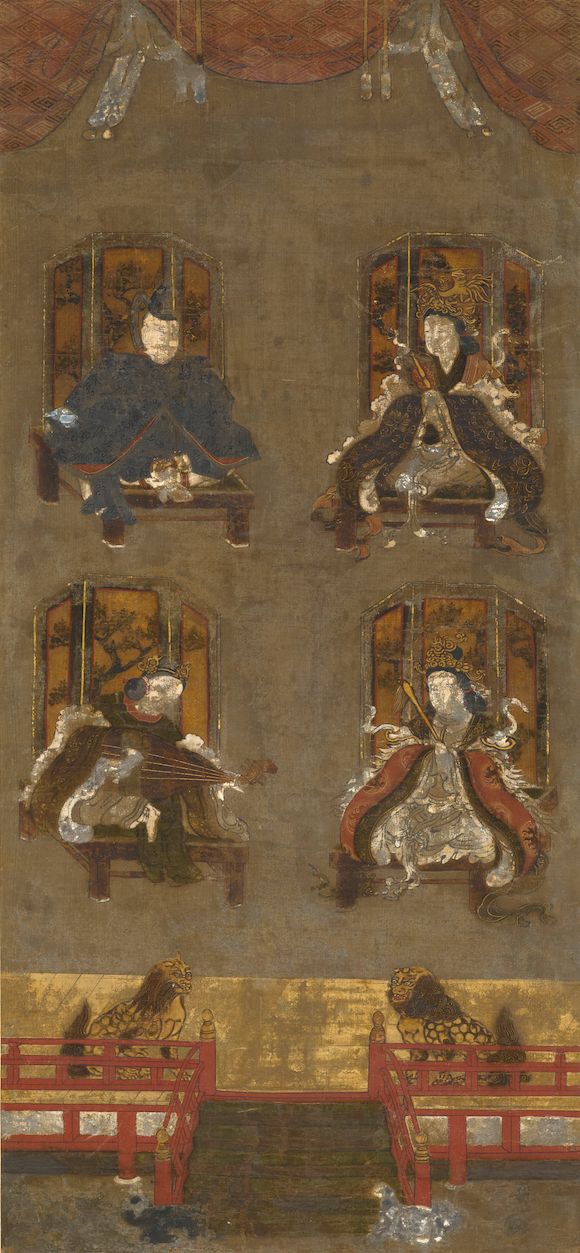 Bonhams : ANONYMOUS (16TH CENTURY) A Shinto Mandala of the Four Deities ...