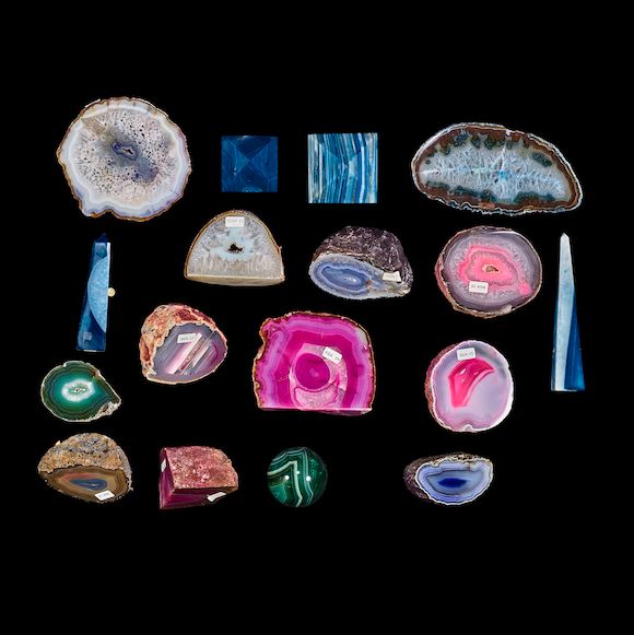 Bonhams : Group of Colorful Dyed Agates