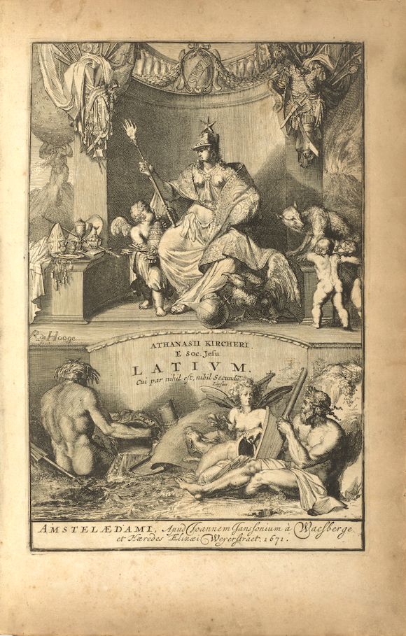 Bonhams : KIRCHER, ATHANASIUS. 1602-1680. Latium. Id est, nova & parallela latii tum veteris tum ...