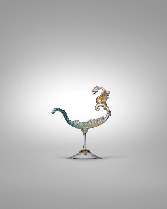 Bonhams : COMPAGNIA VENEZIA MURANO (1877-1933) Dragon Leaf Compotecirca ...