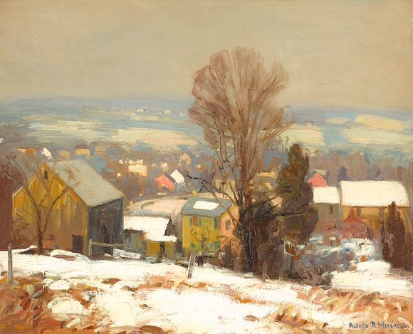 Bonhams : Alfred R. Mitchell (1888-1972) Chalfont Winter 16 x 20 in ...