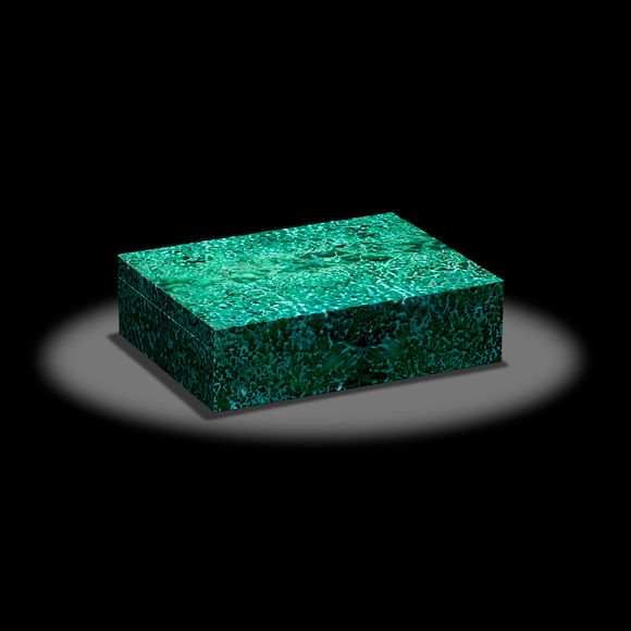 Bonhams : Chrysocolla and Chatoyant Malachite Intarsia Box by ...