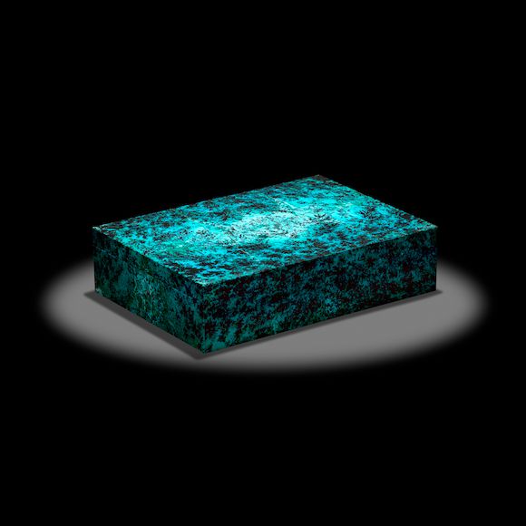 Bonhams : Large Shattuckite with Dendrites Intarsia Box by Konstantin ...