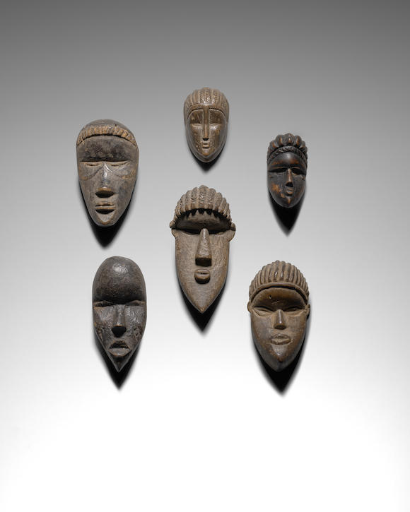 Bonhams Group Of Six Dan And Bassa Passport Masks Côte Divoire