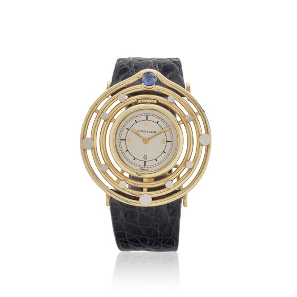Bonhams : CARTIER. AN EXCEEDINGLY RARE 18K GOLD MANUAL WIND HELM ...