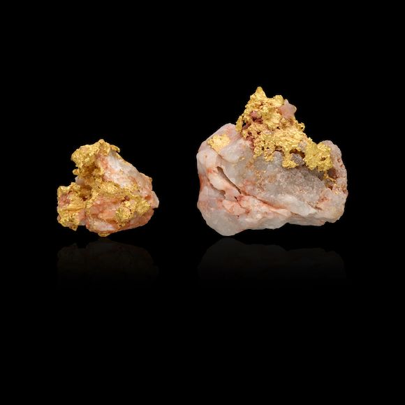 Bonhams : Two Gold-in-Quartz Specimens