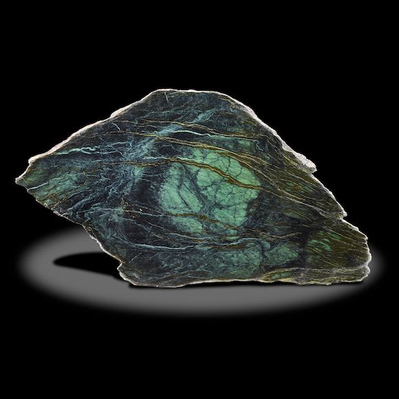 Bonhams : Alaskan Nephrite Jade Slab Suitable for Wall Hanging