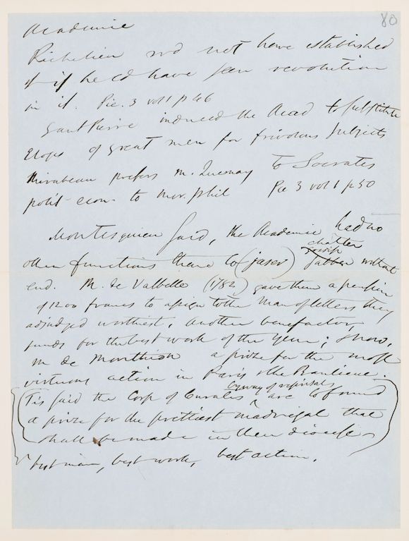 Bonhams : EMERSON, RALPH WALDO. 1803-1882. Autograph Manuscript from ...