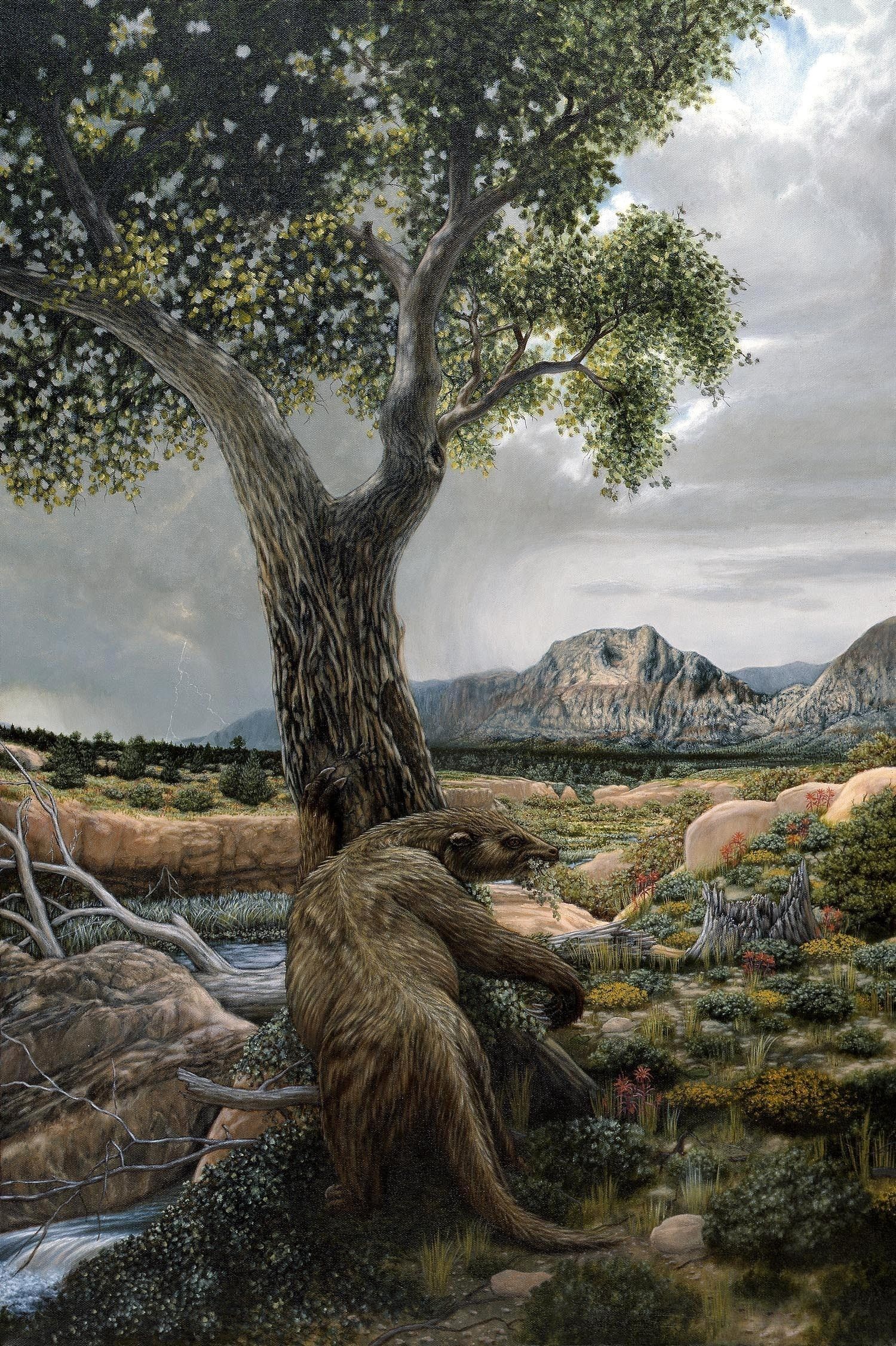 Bonhams : Bradley W. Giles Giant Shasta Ground Sloth of the Ice Age in ...