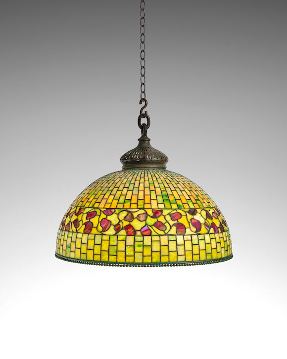 Bonhams : TIFFANY STUDIOS (1899-1930) 'Swirling Leaf' Hanging Lamp1905 ...