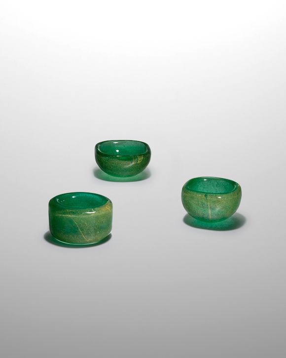 Bonhams : CARLO SCARPA (1906-1978) Three Bollicine Sommerso Bowlscirca ...