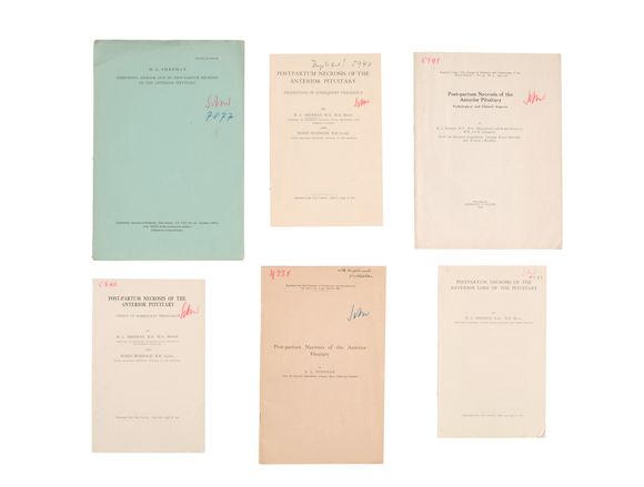 Bonhams : WOMEN'S HEALTH. SHEEHAN, HAROLD L. 1900-1988. 6 offprints: