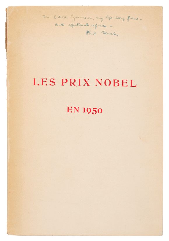Bonhams : NOBEL LAUREATES. HENCH, PHILIP S. 1896-1865. Signed Nobel ...