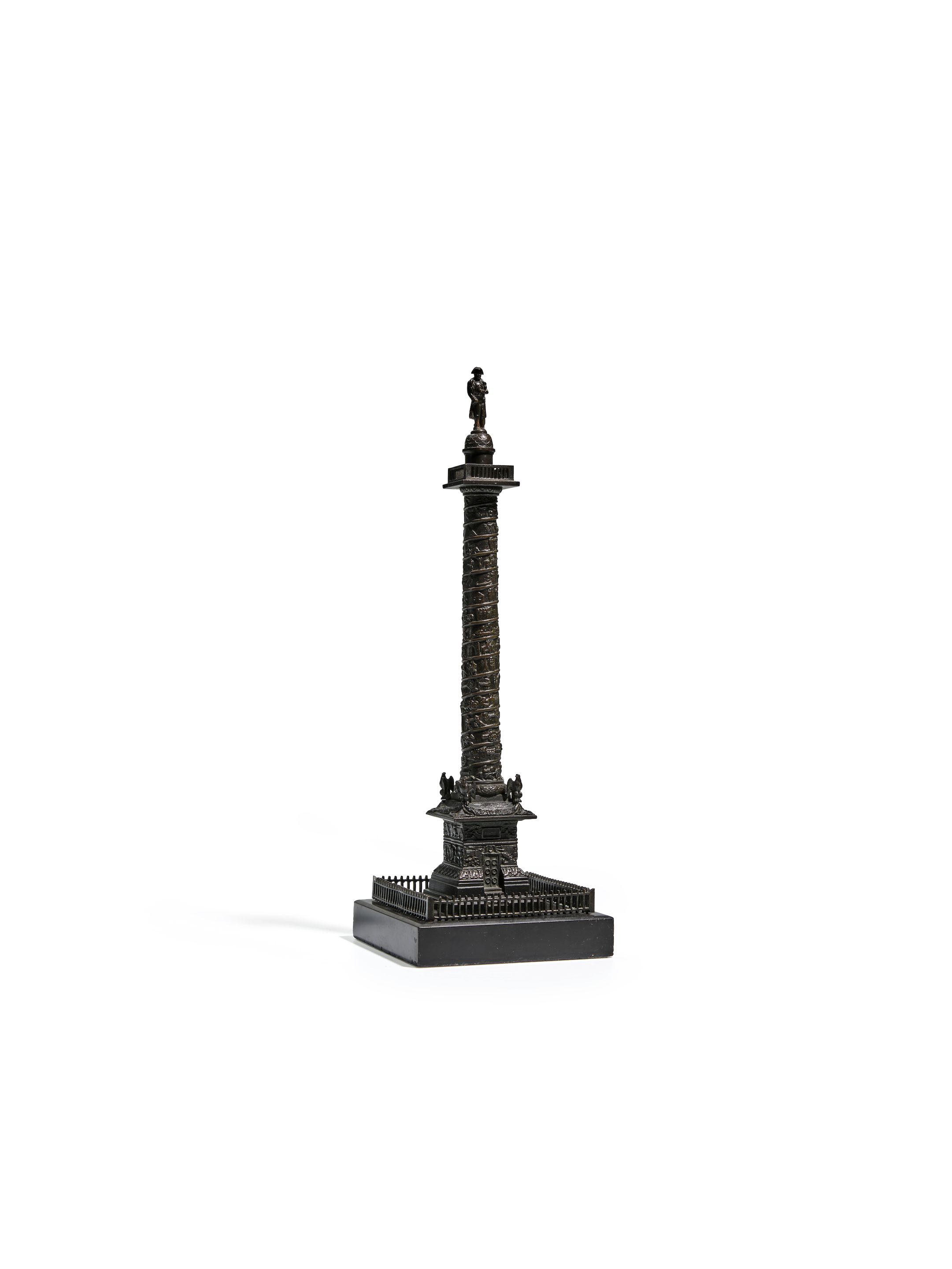Bonhams : A French patinated bronze model of Napoleon's column probably ...