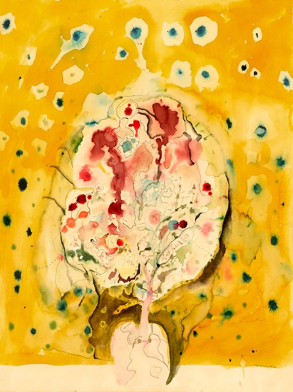 Bonhams : ARTHUR OKAMURA (1932-2009) Untitled (Tree)1966watercolor on ...