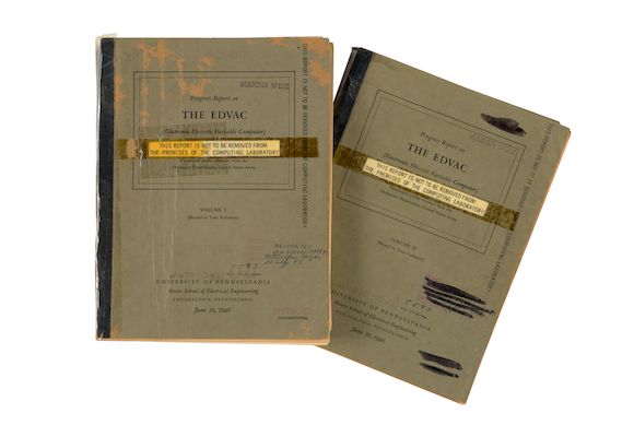 Bonhams : EDVAC: 1946 PROGRESS REPORT Progress Report on the EDVAC ...