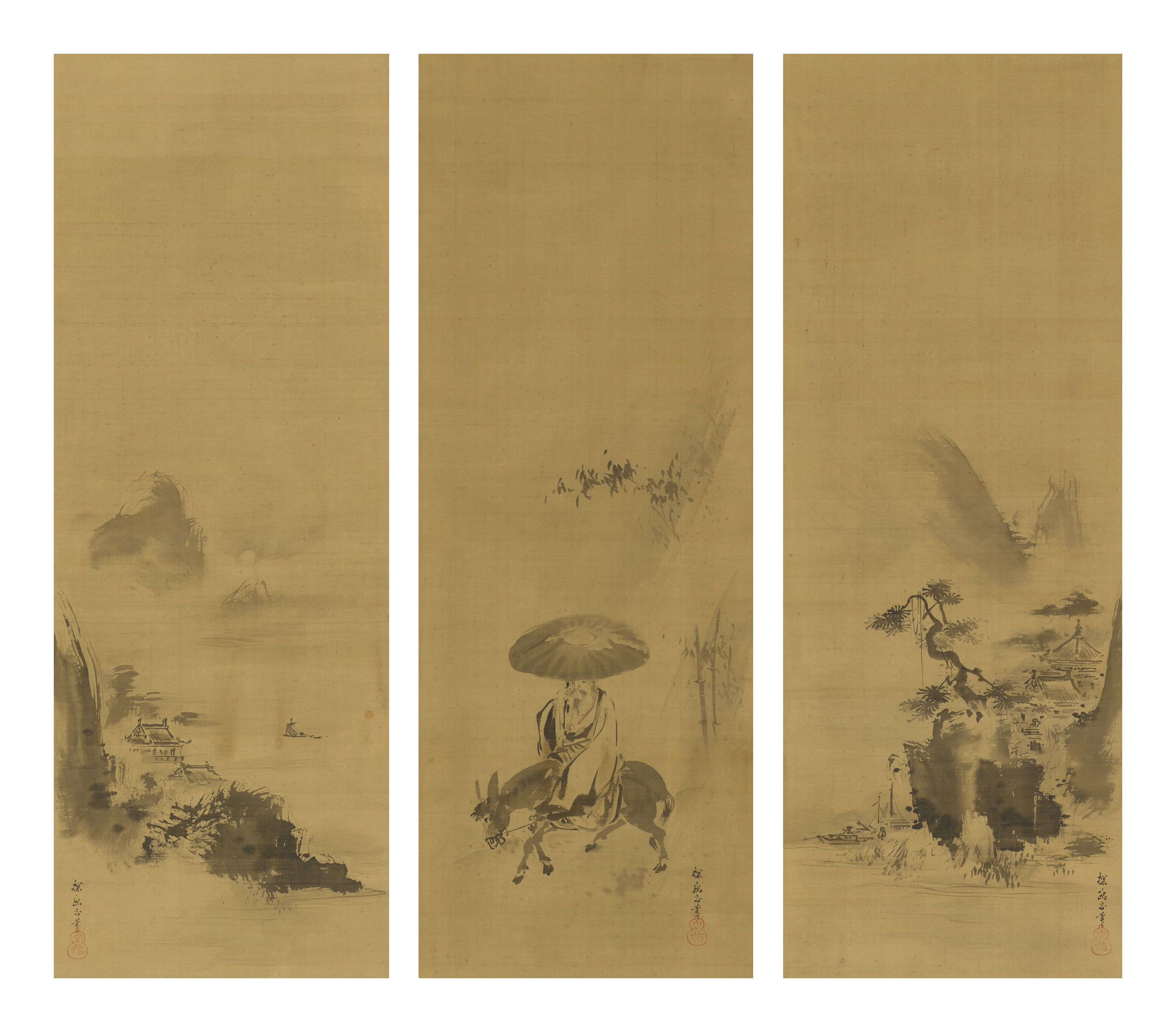 Bonhams : KANŌ TAN'YŪ (1602-1674) Su Shi (So Tōba) on His Mule Edo ...