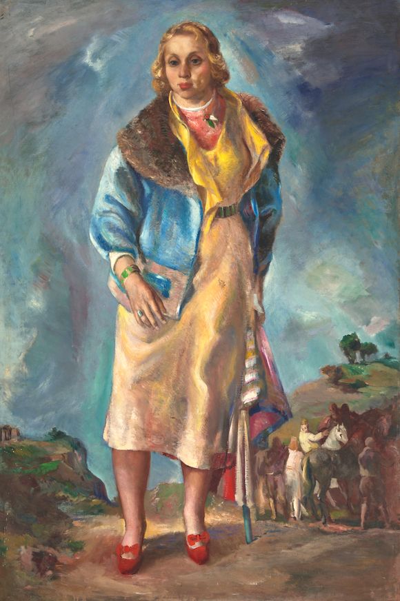 Bonhams : Jon Corbino (1905-1964) Portrait of Ann Brockman 72 x 48 in ...