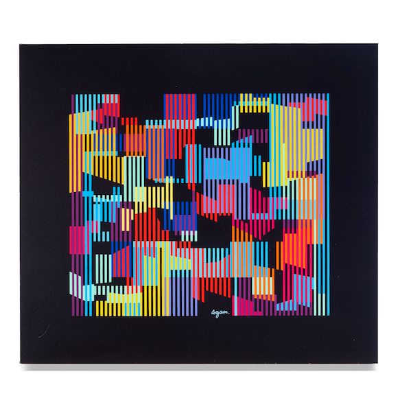 Bonhams : YAACOV AGAM (B. 1928) Symphony XXI: Black, circa 1992