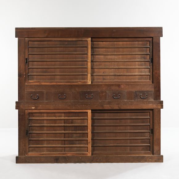 Bonhams Skinner : Two-Section Kitchen Tansu