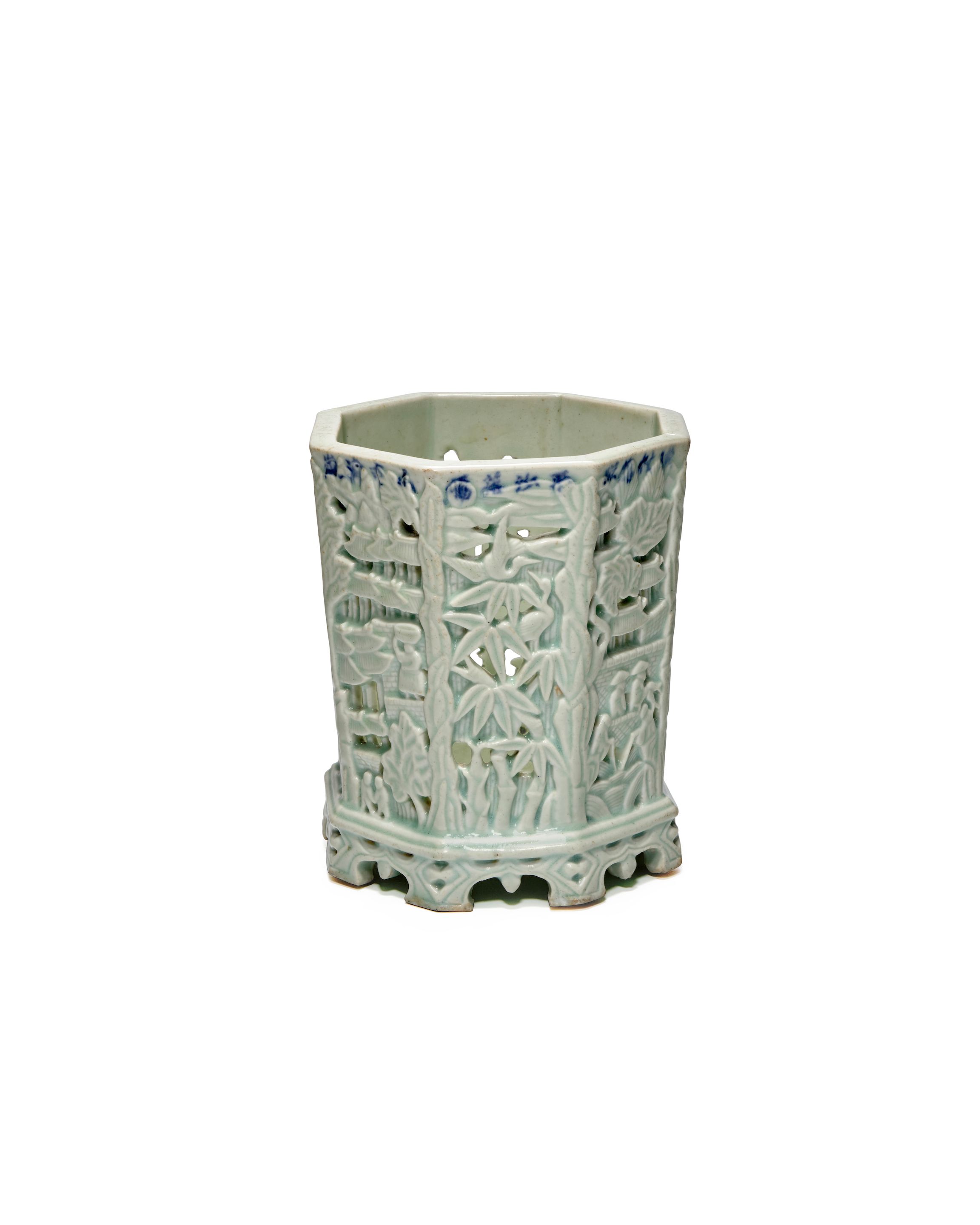 Bonhams : A FINE PORCELAIN PAPER SCROLL HOLDER Joseon dynasty (1392 ...