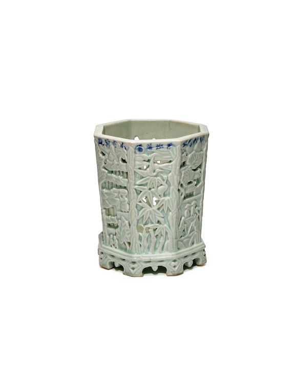 Bonhams : A FINE PORCELAIN PAPER SCROLL HOLDER Joseon dynasty (1392 ...