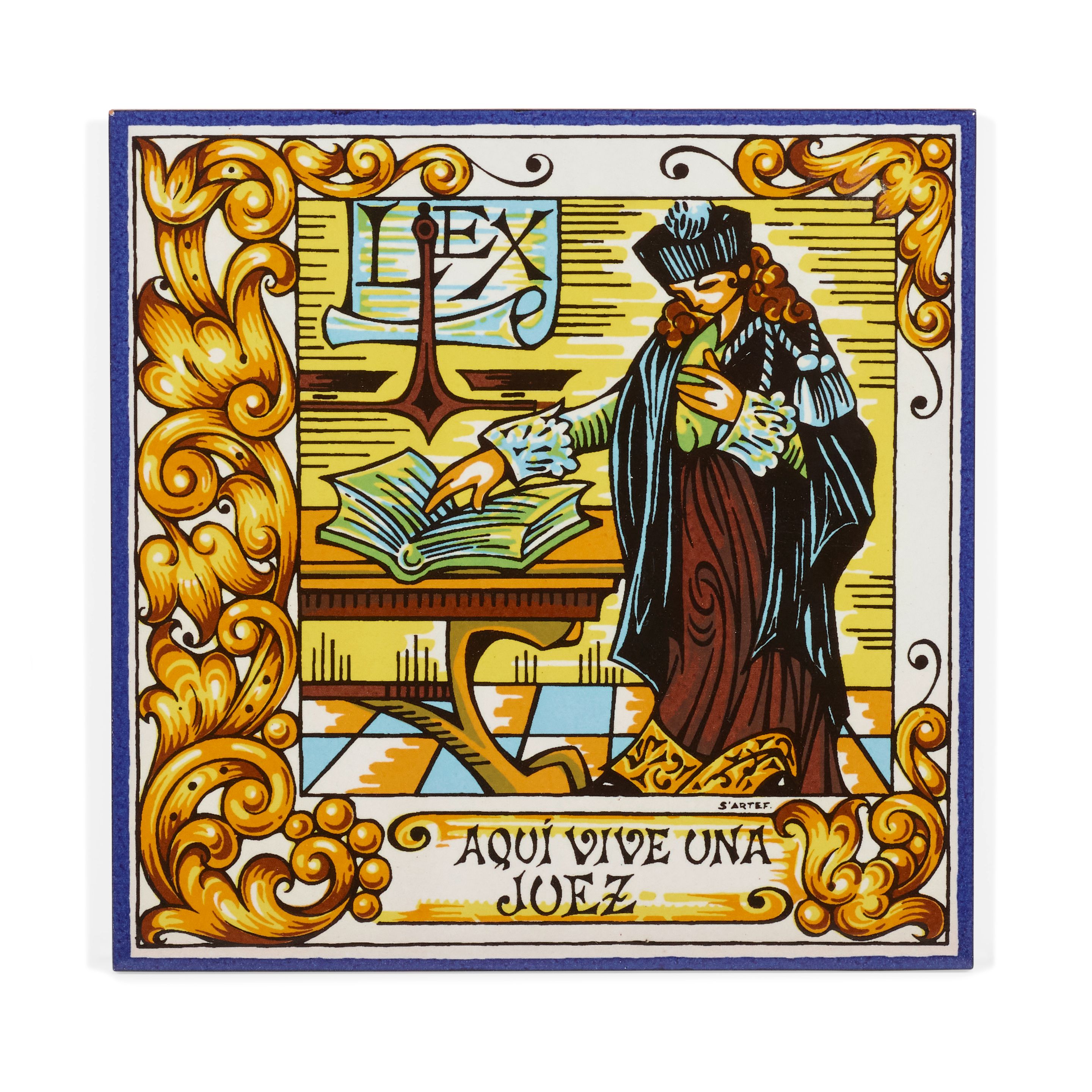 Bonhams : A RUTH BADER GINSBURG HERE LIVES A JUDGE SPANISH TILE ...