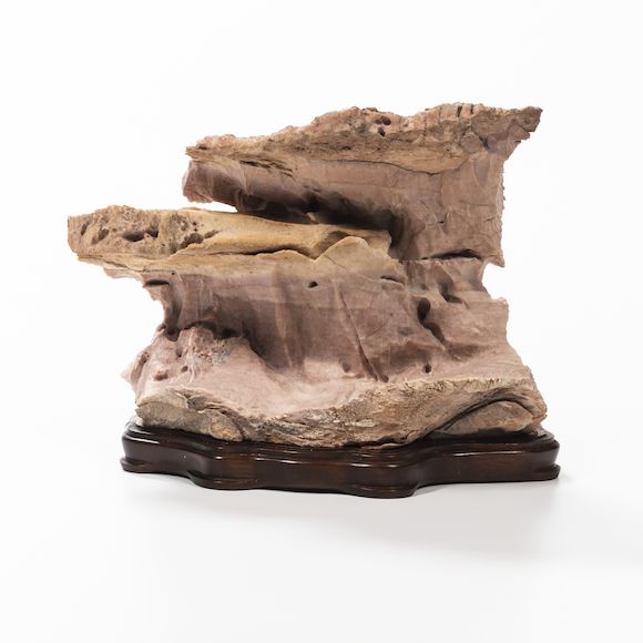 Bonhams Skinner : Buff Pink/Yellow Marble Iwagata-ishi Scholar's Rock