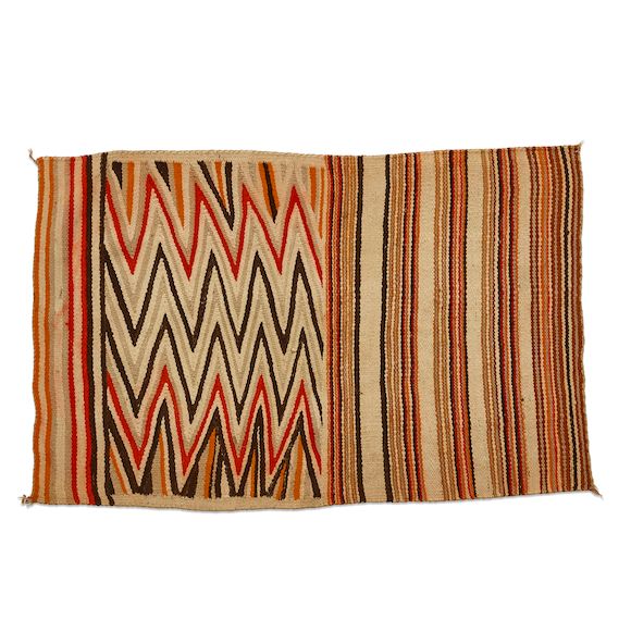 Bonhams : A Diné (Navajo) wedge weave double saddle blanket