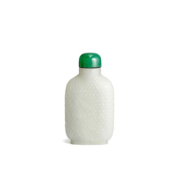 Bonhams : A WHITE 'BASKET-WEAVE' JADE SNUFF BOTTLE Imperial, attributed ...