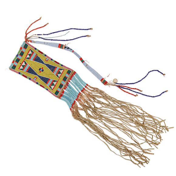 Bonhams : An Apsáalooke (Crow) beaded mirror bag