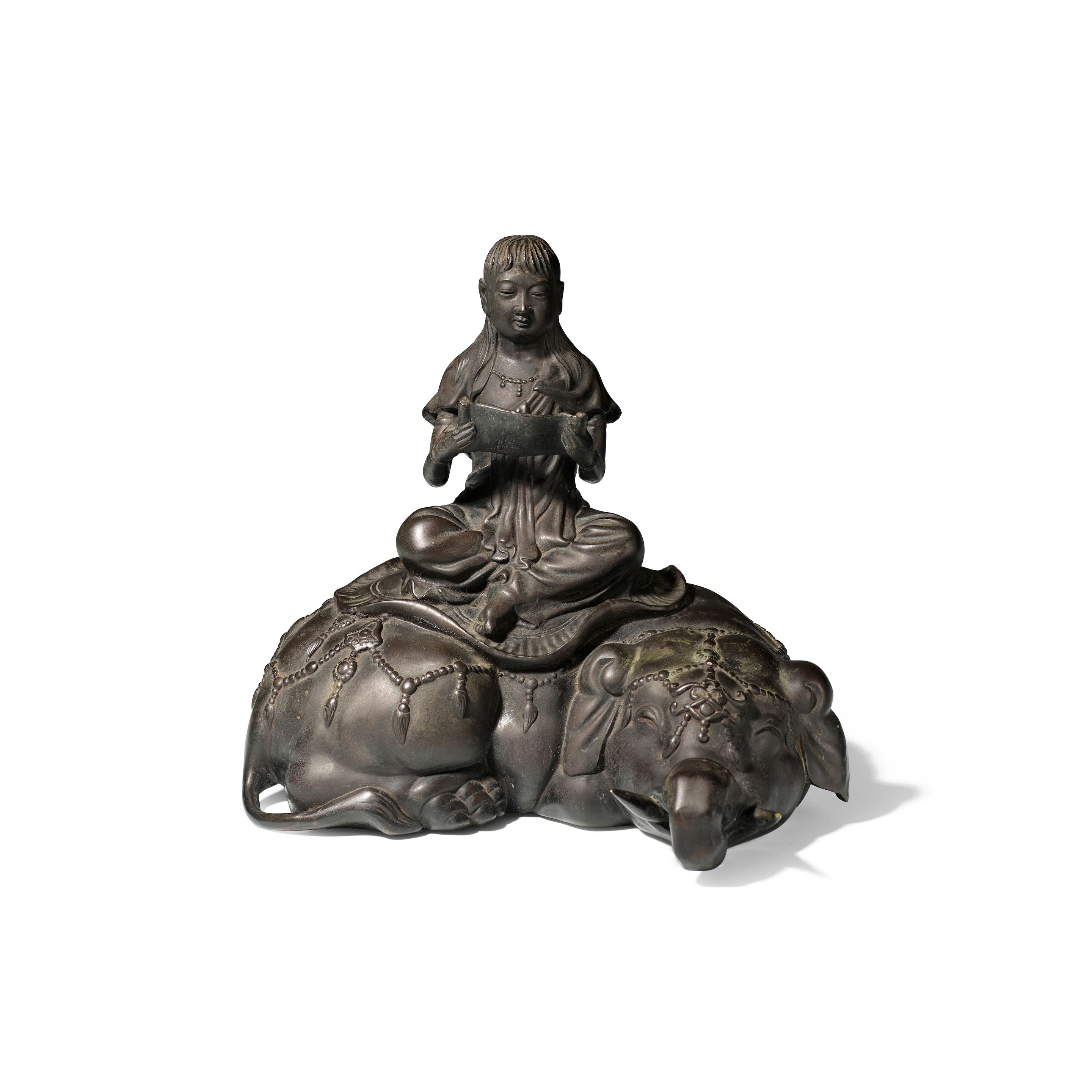 Bonhams : ICHIOKA SHIUN (BORN 1879) A Bronze Okimono of Fugen Bosatsu ...