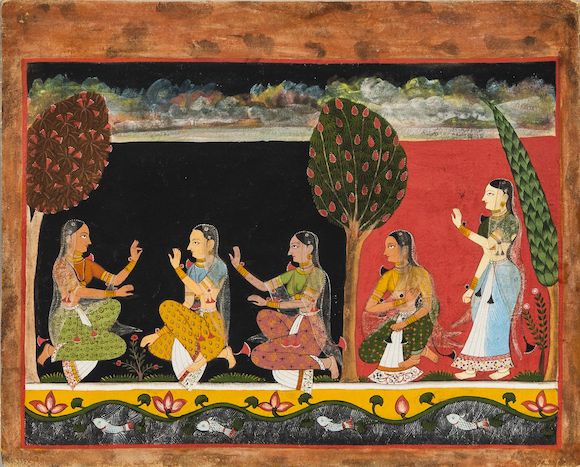 Bonhams Skinner : Pahari Painting Depicting Dancers
