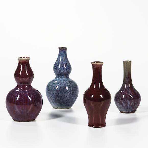 Bonhams Skinner Four Flambe Glazed Vases