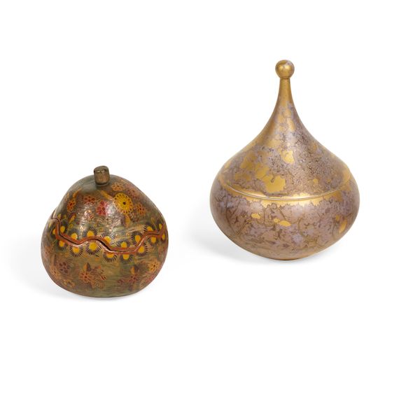 Bonhams : A PAIR OF RUTH BADER GINSBURG JEWELRY BOXES. 1. Painted gourd ...