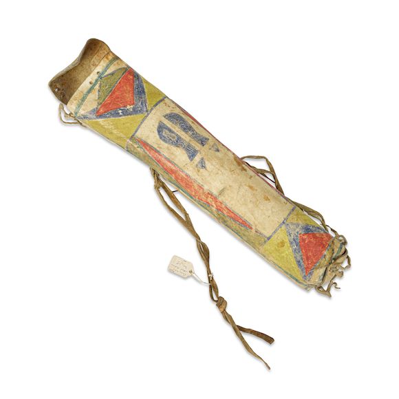 Bonhams : An Apsáalooke (Crow) parfleche cylinder container