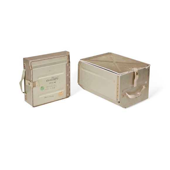 Bonhams : PAIR OF APOLLO STOWAGE CONTAINERS 2 metal alloy containers ...