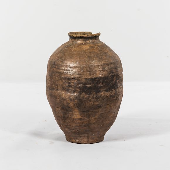 Bonhams Skinner : Glazed Tamba-style Stoneware Jar