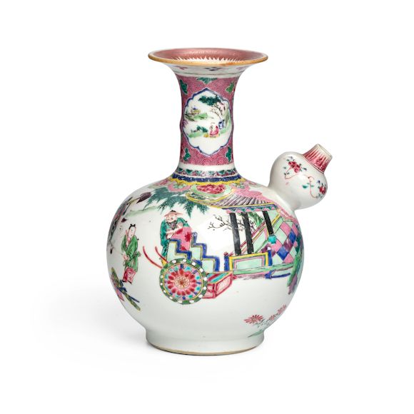 Bonhams : A LARGE EARLY FAMILLE ROSE POURING VESSEL, KENDI Yongzheng ...