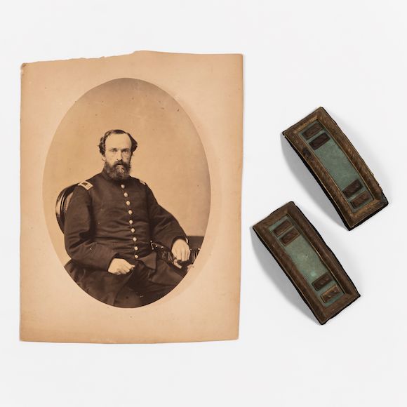 Bonhams Skinner : Albumen Photograph of a Civil War Captain and a Pair ...