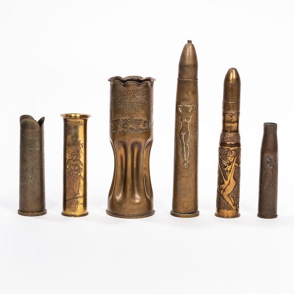Bonhams Skinner : Six World War II Trench Art Items