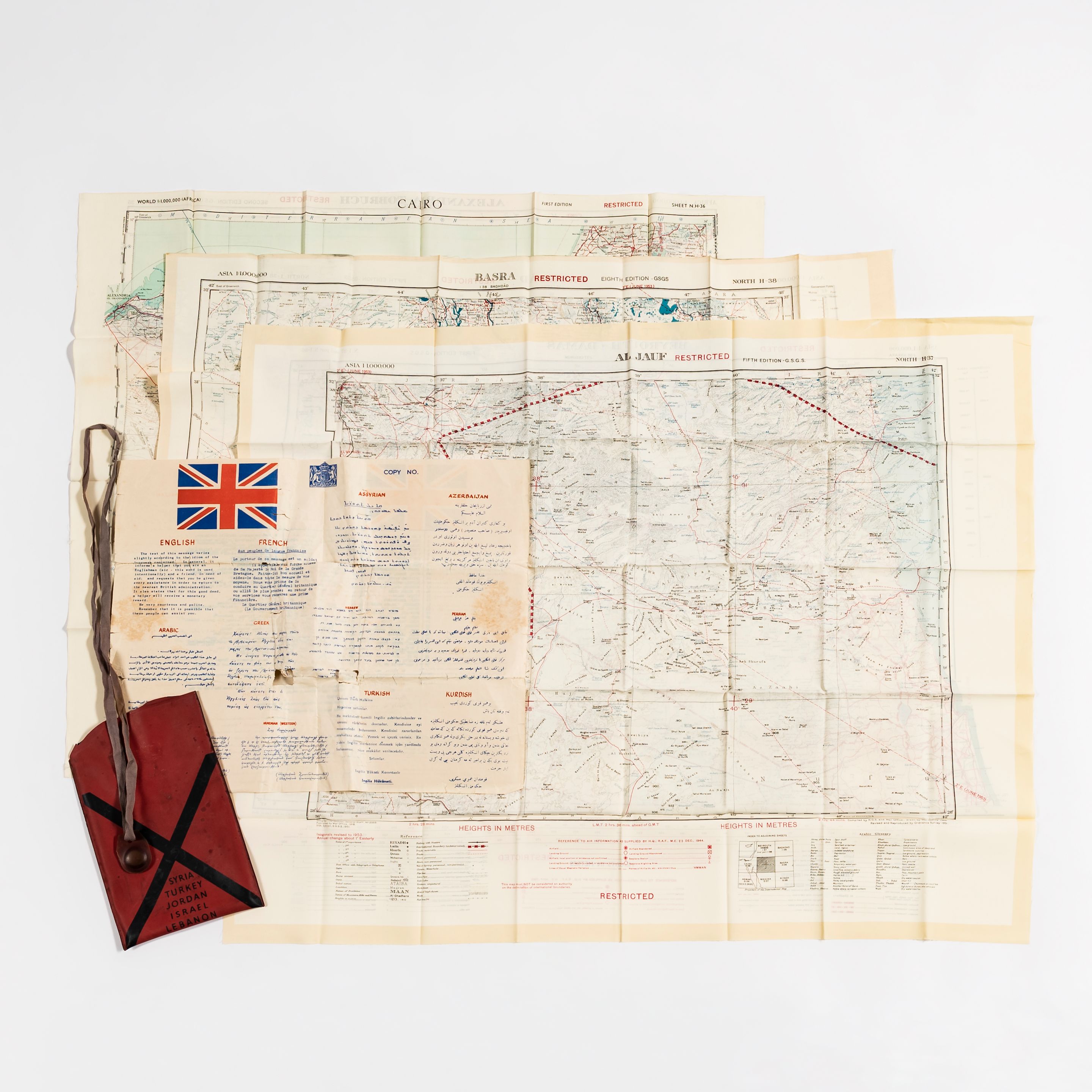 Bonhams Skinner : Royal Air Force Middle East Escape Map Packet