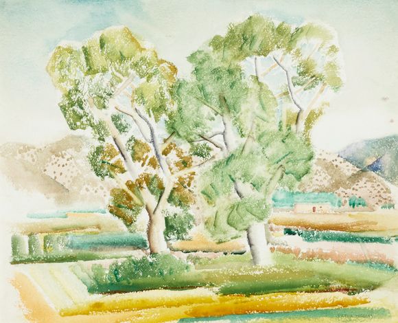 Bonhams : Victor Higgins (1884-1949) Composition with Two Trees and ...
