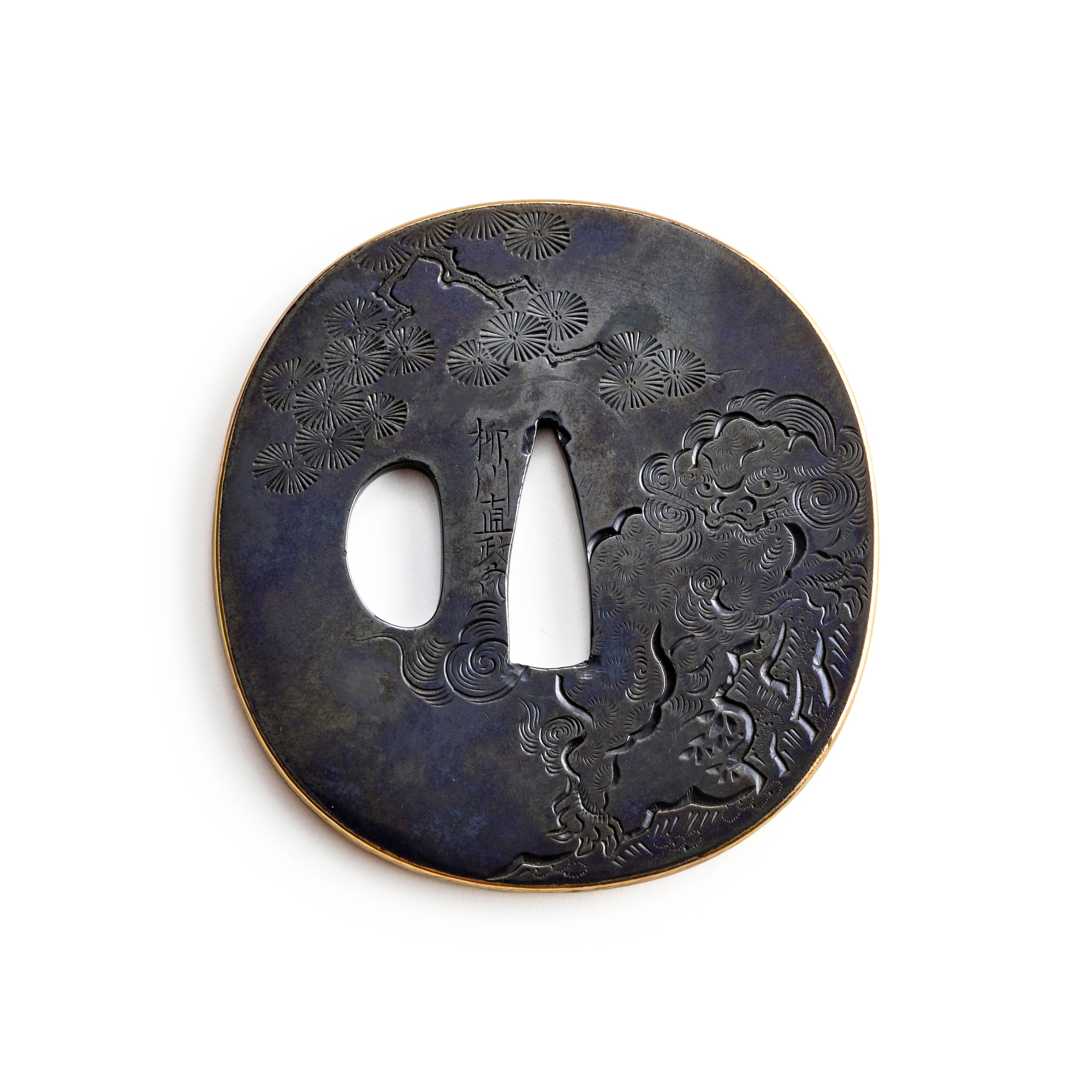 Bonhams : YANAGAWA NAOMASA (1692-1757) A Shakudō Tsuba Edo period (1615 ...